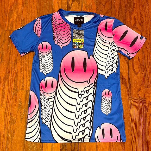 Chams | Shirts & Tops | Nwt Hippie Trippy Drippy Psychedelic Smiley ...